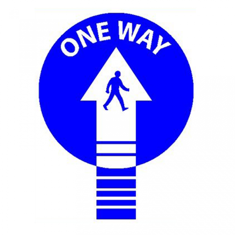 Blue One-Way Arrow Sign (SD14) - Double Dot